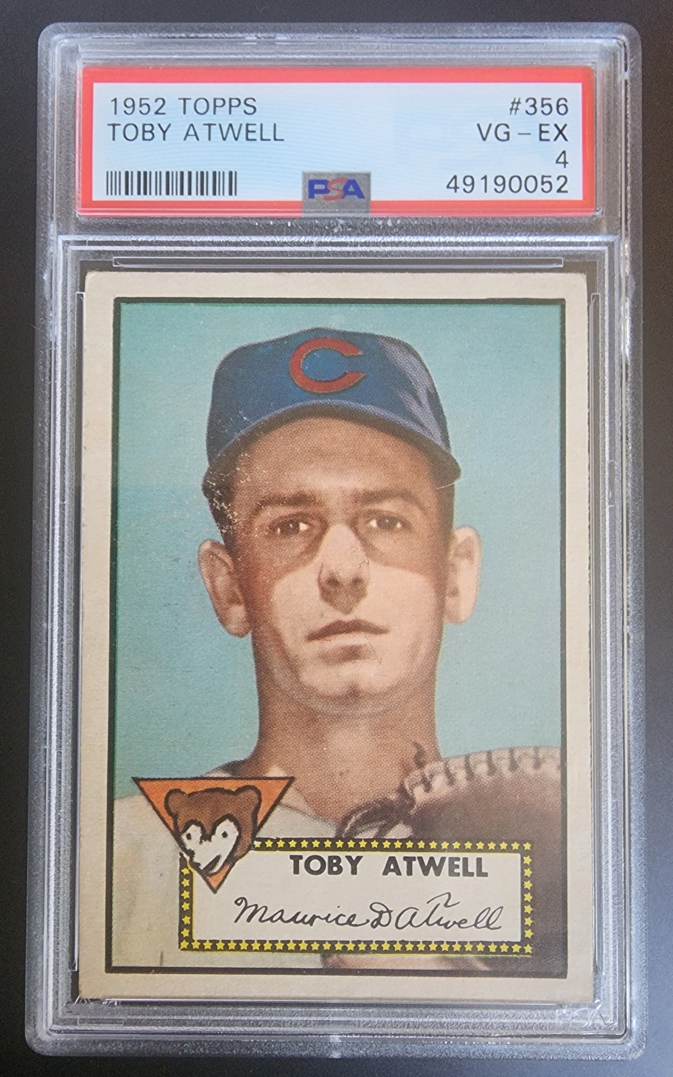 Toby Atwell 1952 Topps #356 PSA 4 – Three Stars Sportscards