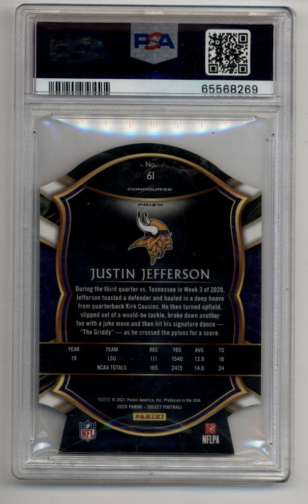 Justin Jefferson 2020 Select Die-Cut Zebra #61 PSA 10 Gem Mint 8269 ...