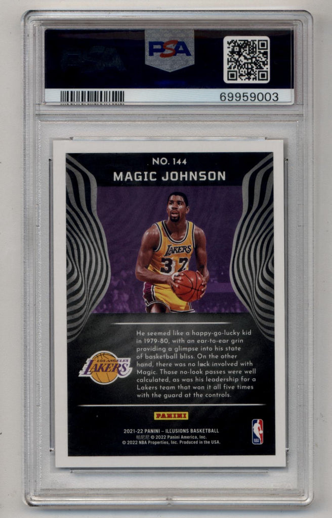 Magic Johnson 2021-22 Illusions Trophy Collection Green 3/5 PSA 9 Mint ...