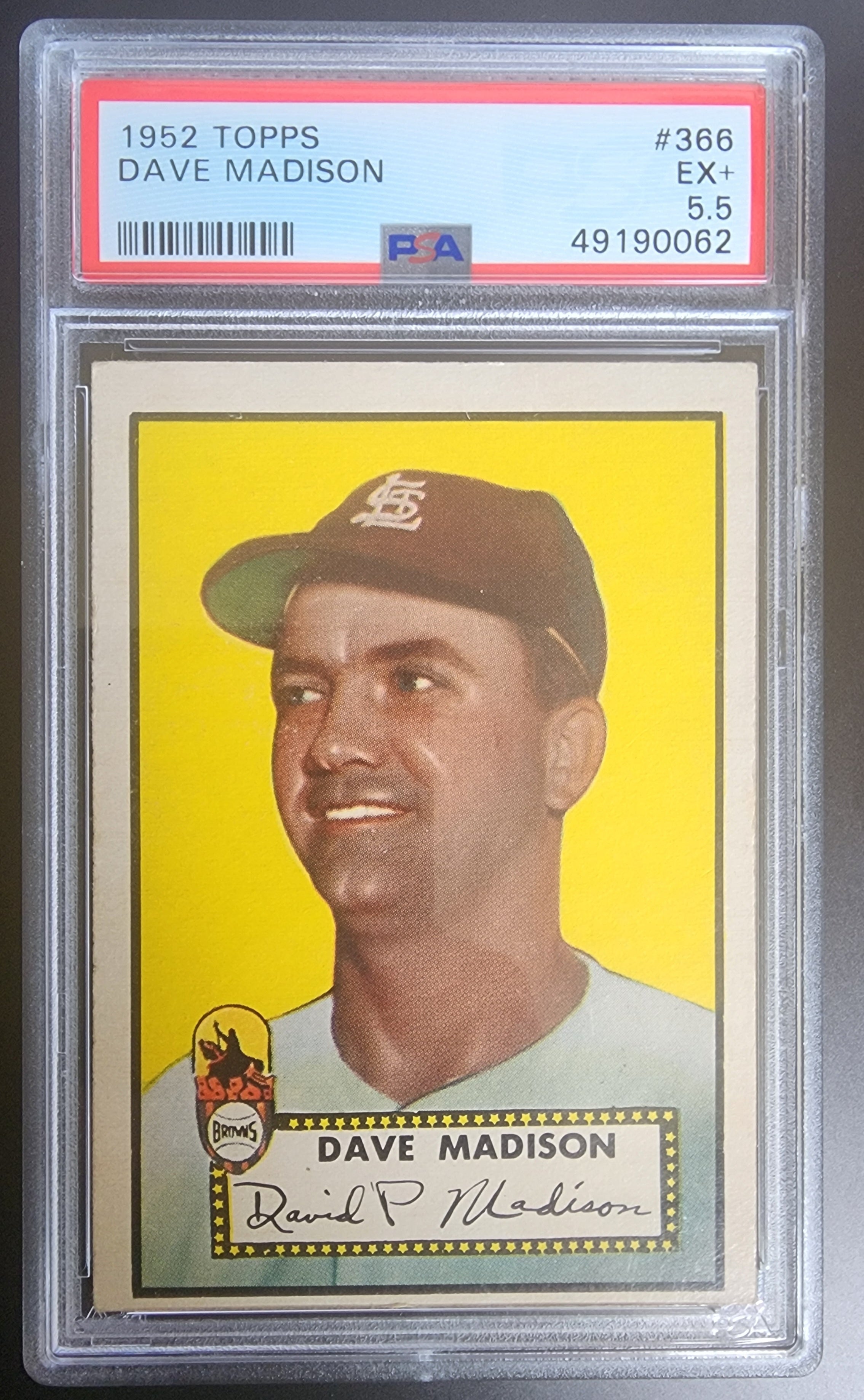 Dave Madison 1952 Topps #366 PSA 5.5 – Three Stars Sportscards