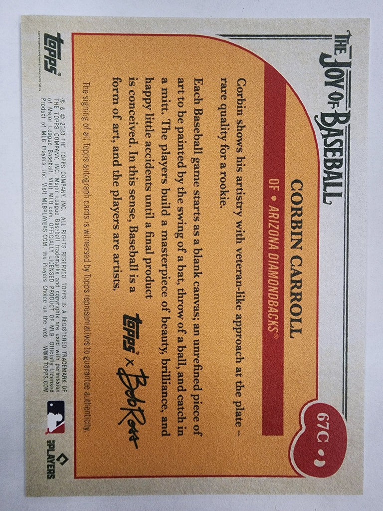 Corbin Carroll 2023 Bob Ross Green Auto #54/75 – Three Stars Sportscards