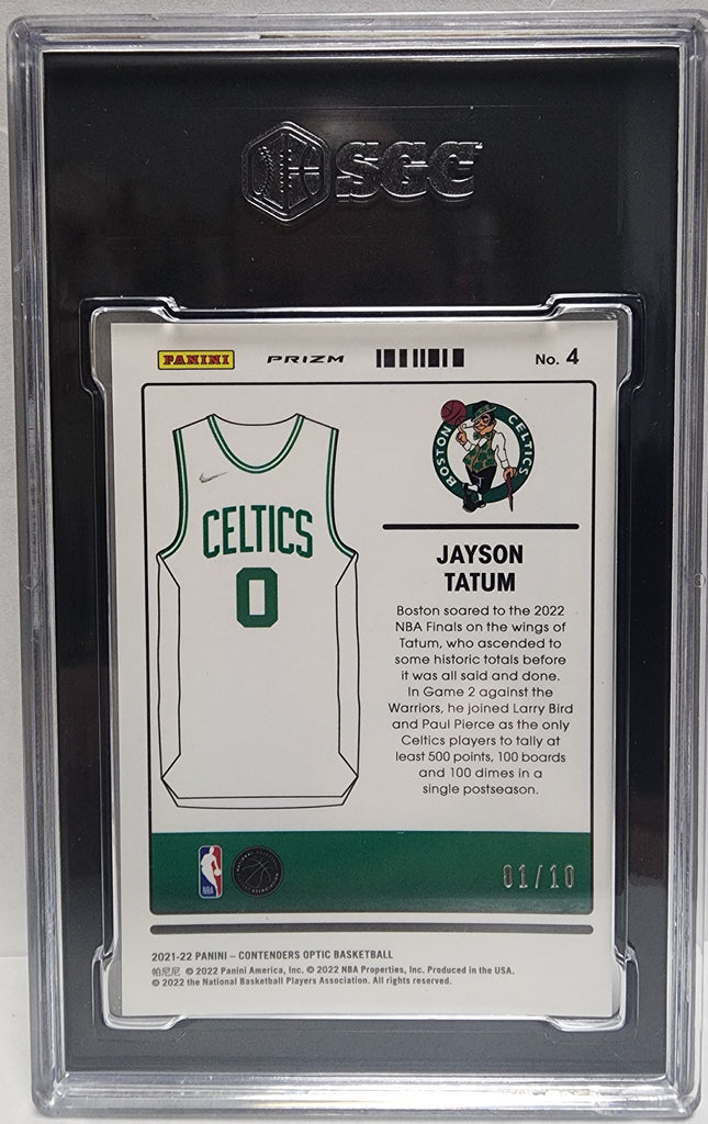 Jayson Tatum 2021 Contenders Optic Uniformity Gold #1/10 SGC 9 MINT ...