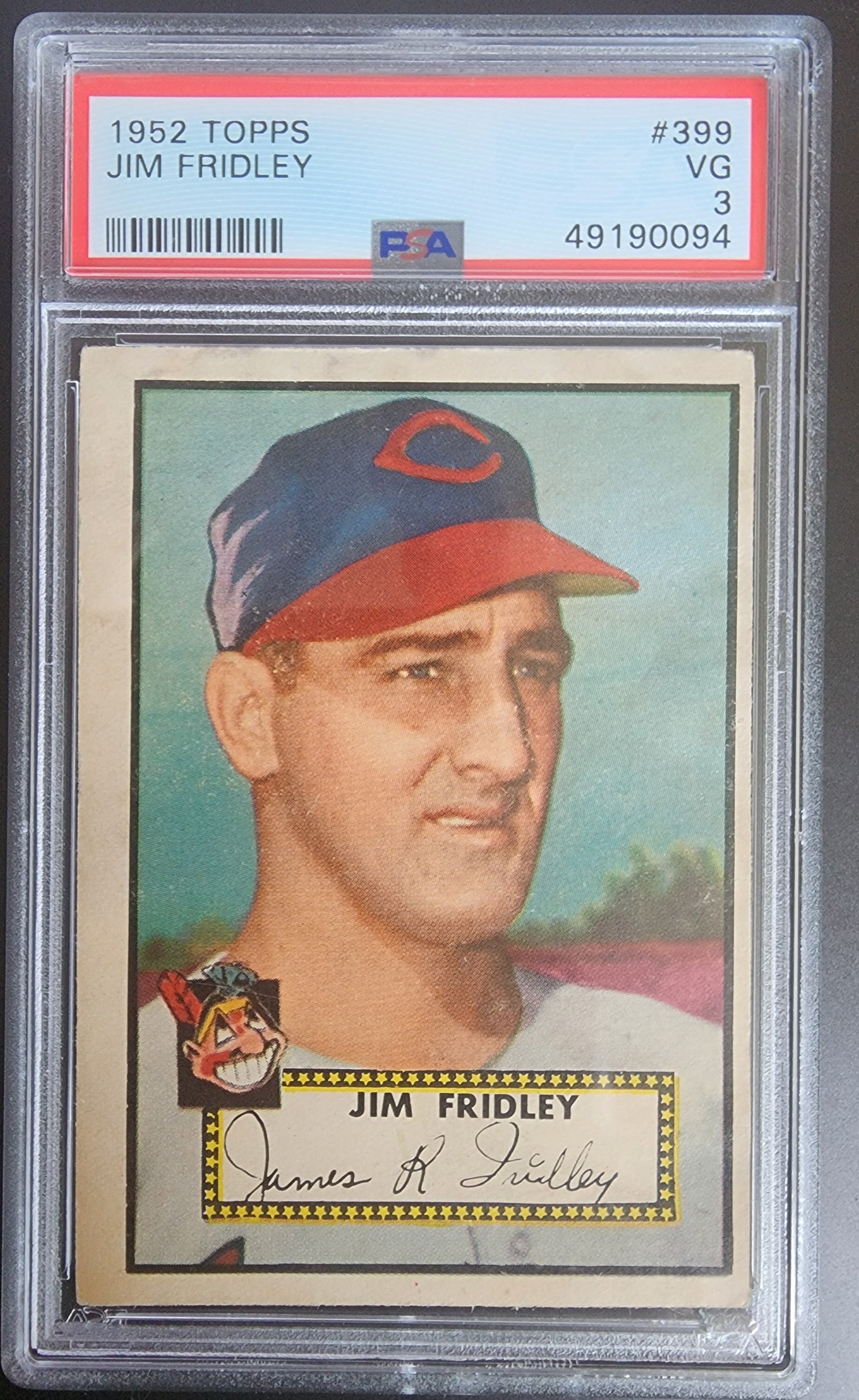 Jim Fridley 1952 Topps #399 PSA 3 – Three Stars Sportscards