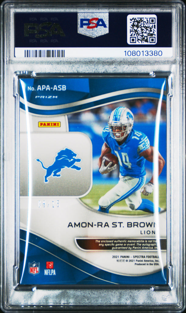 Amon-ra St. Brown 2021 Panini Spectra Neon Orange Rookie Patch Auto #8 ...