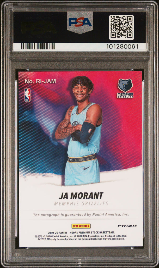 Ja Morant 2019 Hoops PRemium Stock Rookie Ink Flash PSA Auth Auto 10 ...