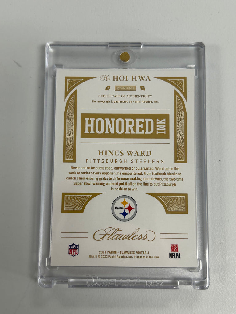 Hines Ward 2021 Panini Flawless Honored Ink Auto #15/20 – Three Stars ...