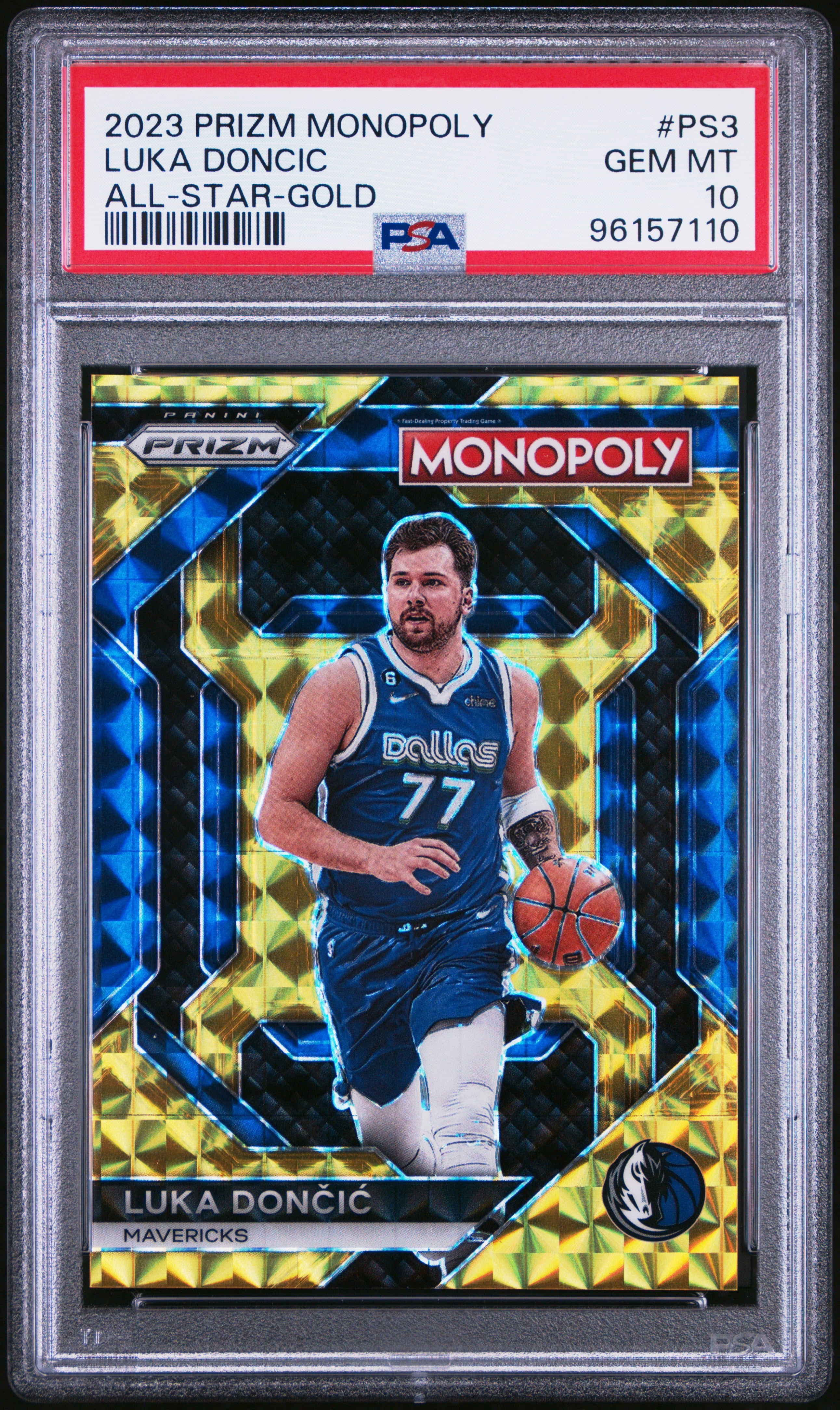Luka Doncic 2023 Prizm Monopoly Gold All-Star #45/49 PSA 10 Gem Mint ...