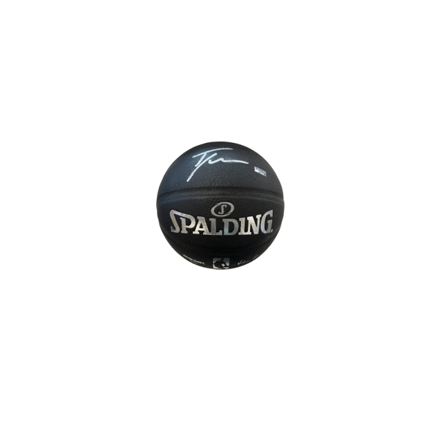Trae Young Signed Black Spalding Replica Basketball Panini Authenticat ...