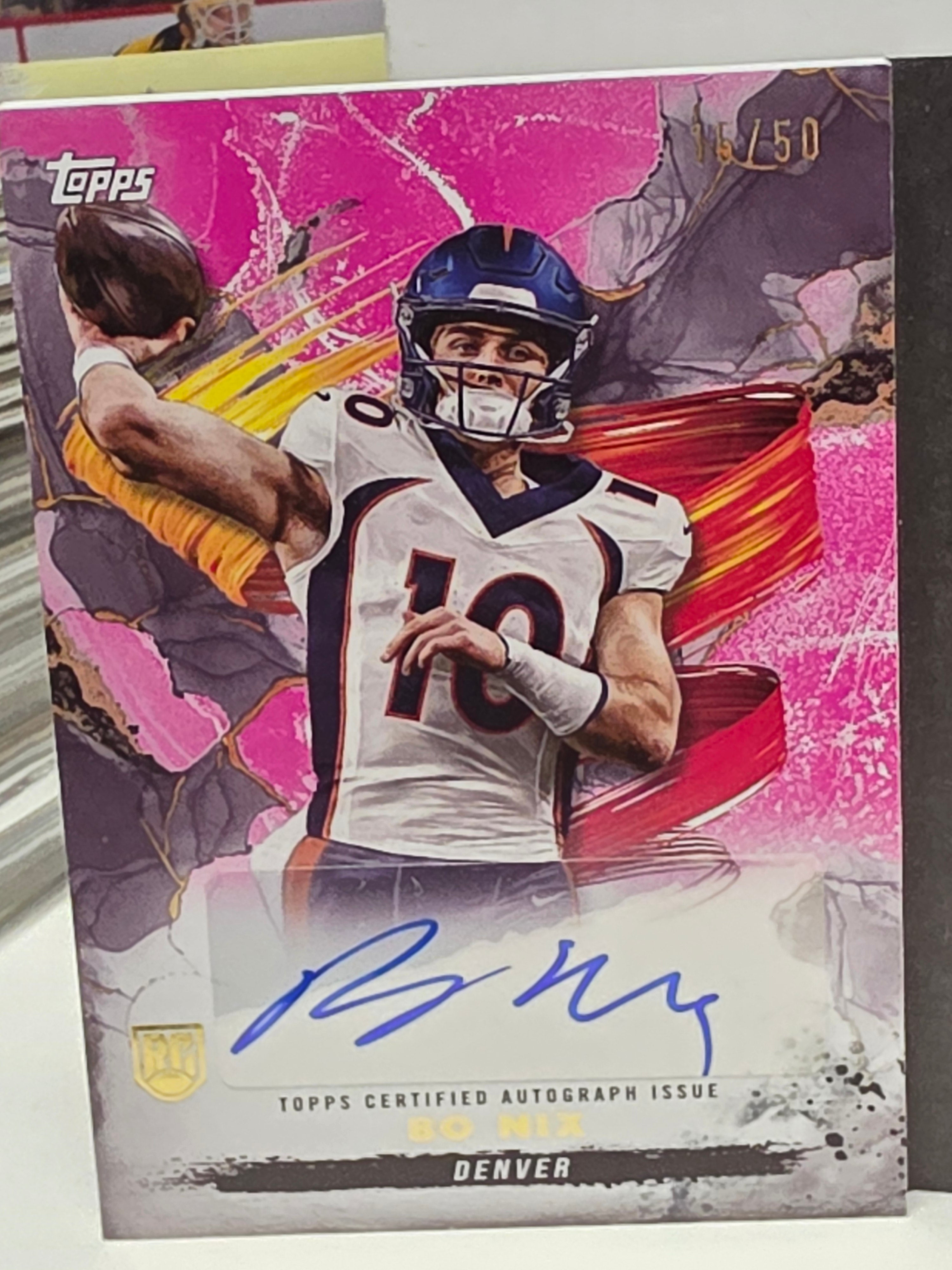 Bo Nix 2024 Topps Inception Jersey Autograph Booklet #15/50 – Three ...