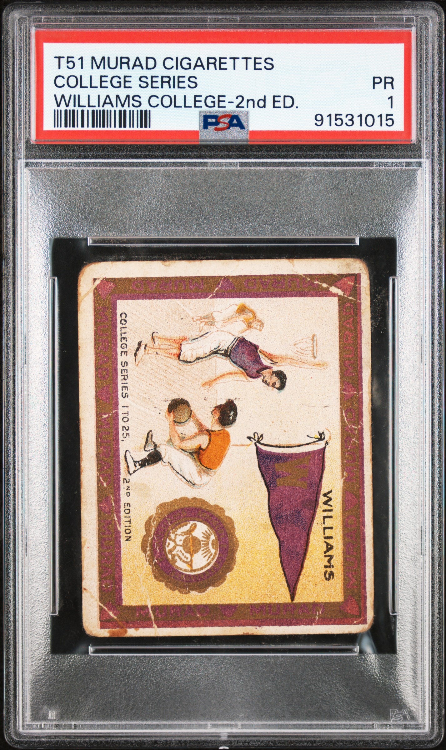 Williams College 1909 T51 Murad Cigarettes College Series PSA 1 Poor ...