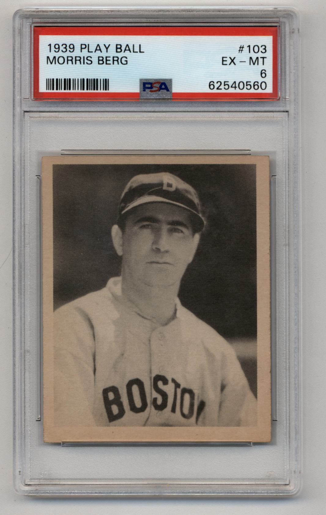 Morris Berg 1939 Play Ball #103 PSA 6 Excellent-Mint – Three Stars ...