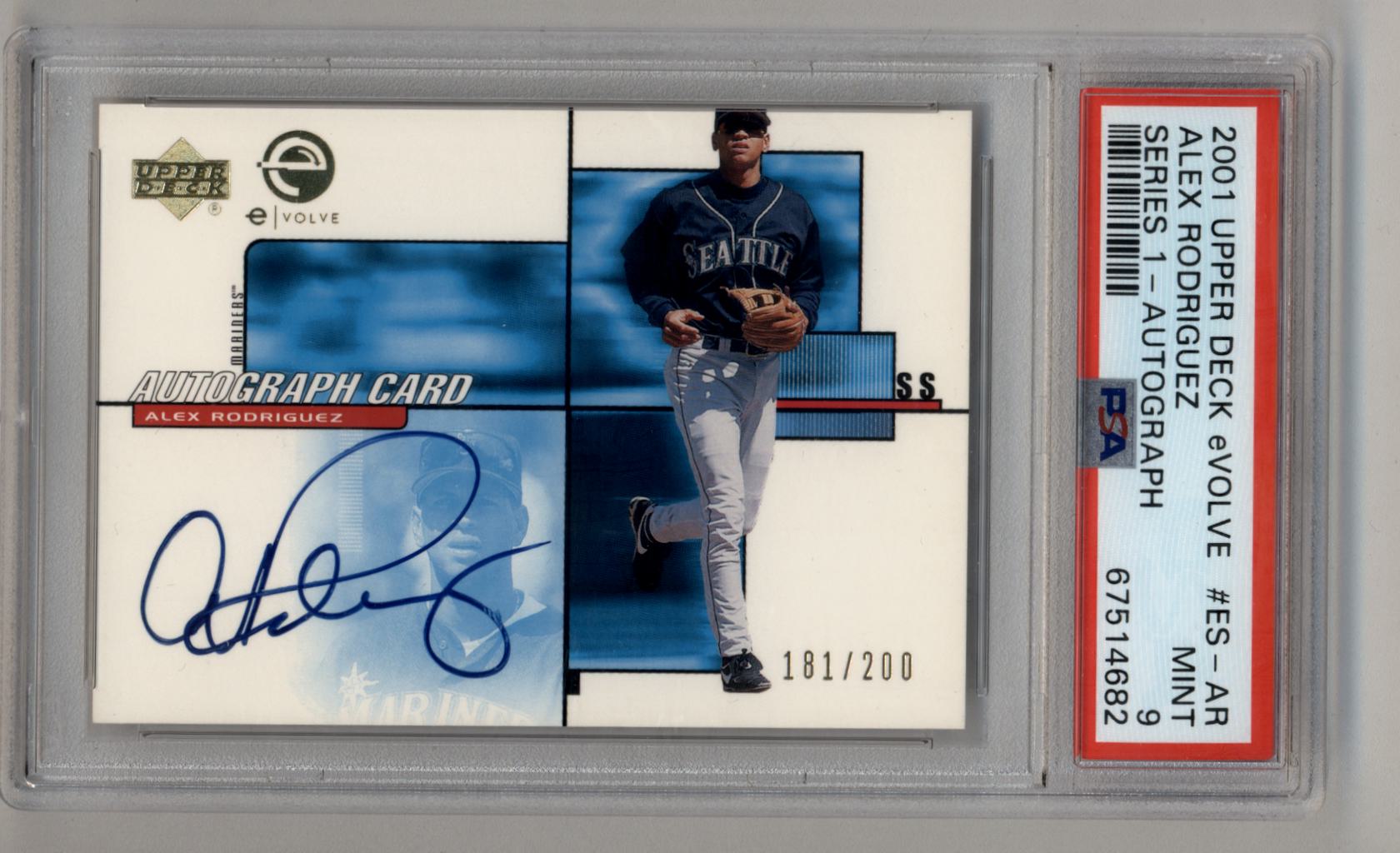 Alex Rodriguez 2001 Upper Deck eVolve Autograph #ESAR S1 181/200 PSA 9 ...